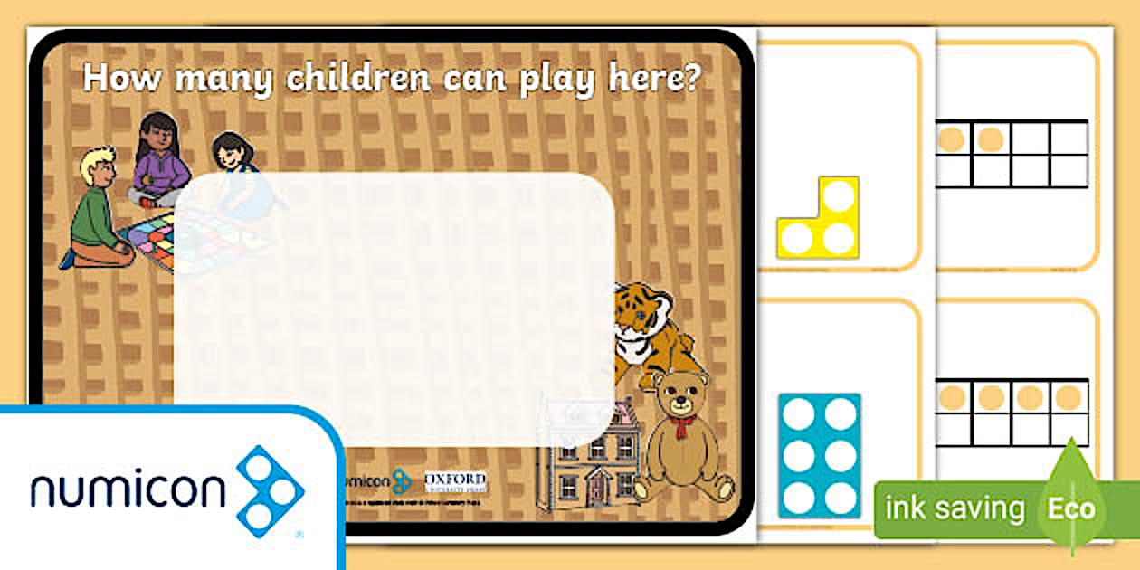 How Many Children Can Play Here? Poster with Numicon Shapes